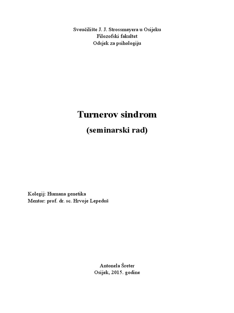 Turnerov Sindrom | PDF