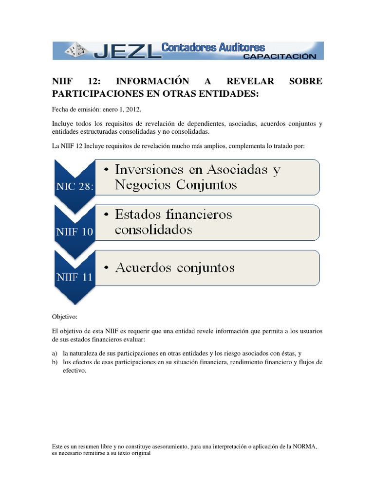 NIIF 12 Resumen | PDF
