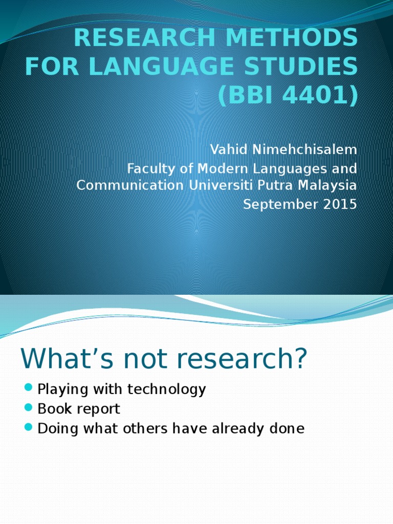 Research Methods For Language Studies (BBI 4401) | Download Free PDF ...