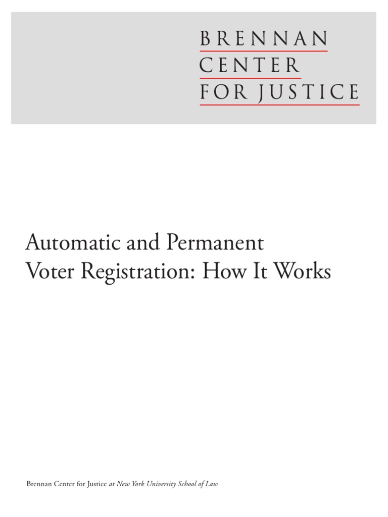 Automatic Permanent Voter Registration: How It Works | PDF | Voter ...