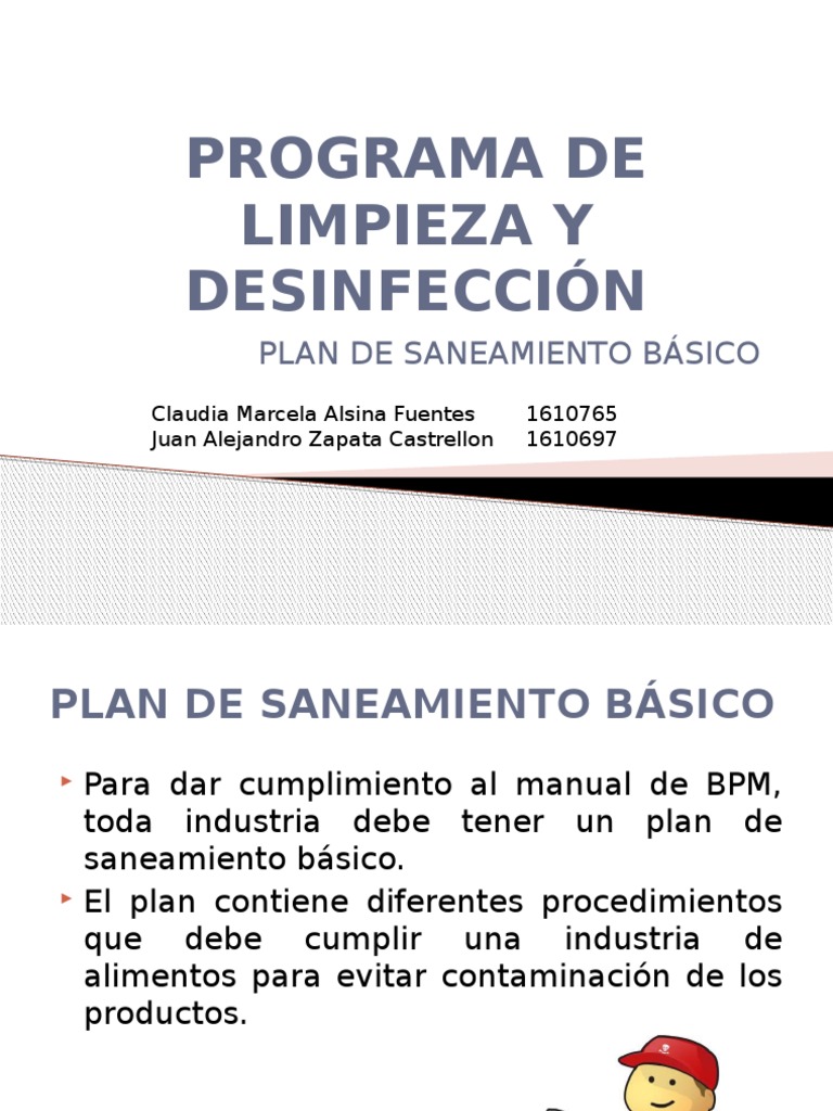 Programa de Limpieza y Desinfección | PDF | Detergente | Residuos