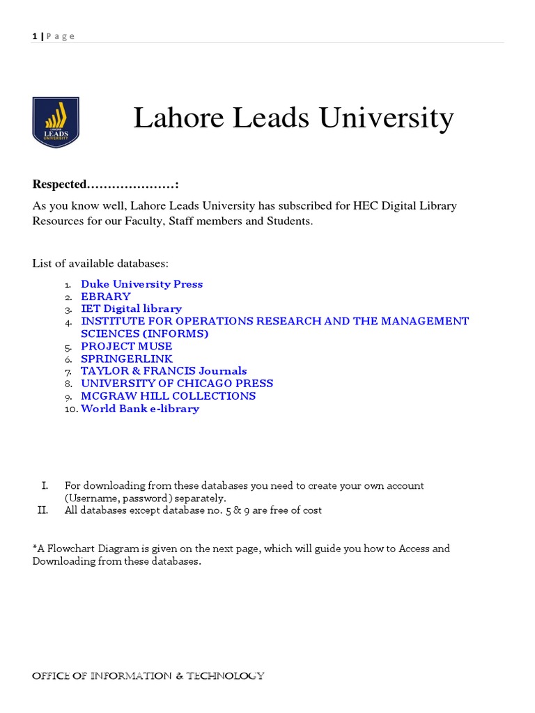 HEC Digital Library Access Guide | PDF | Computers