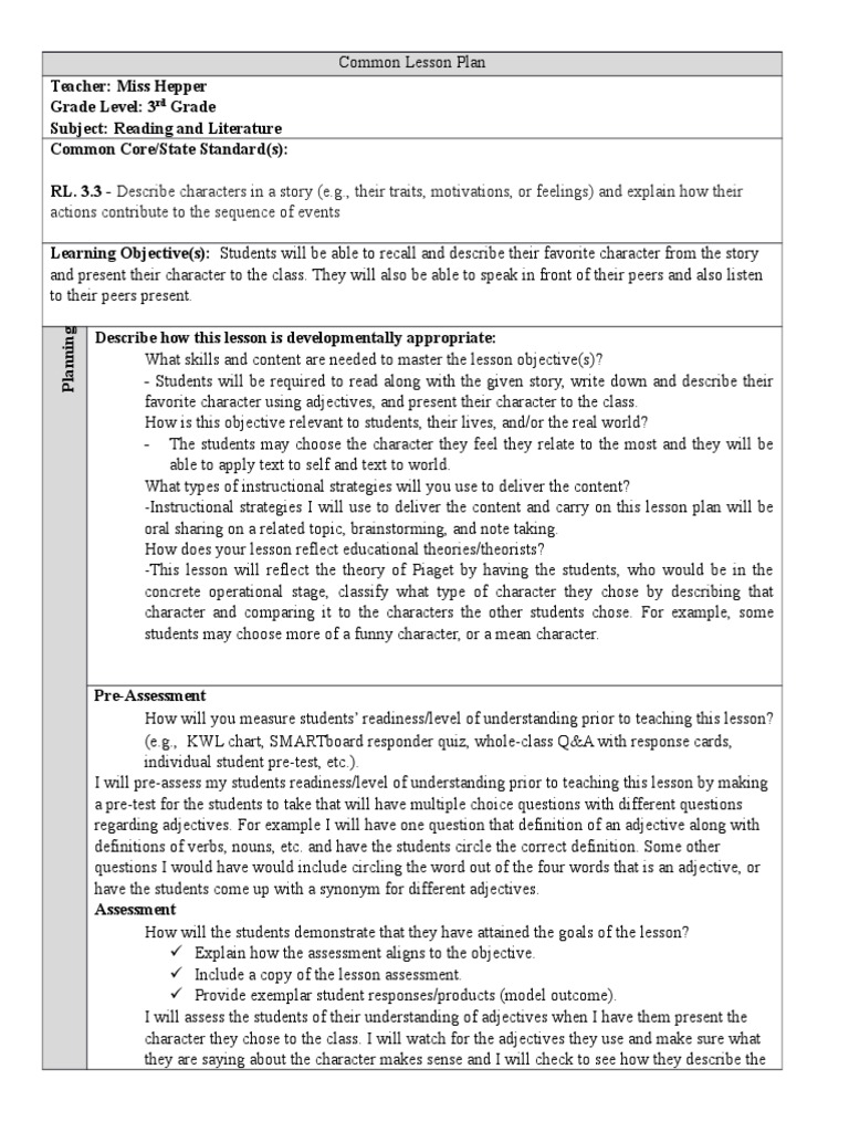 Speaking and Listening Lesson Plan | PDF | Lesson Plan | Educational ...