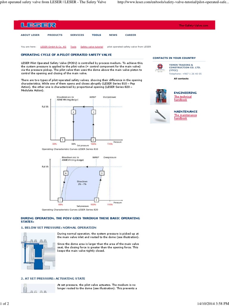 LESER - Pilot Operated Safety Valve From LESER | PDF | Valve | Gas ...