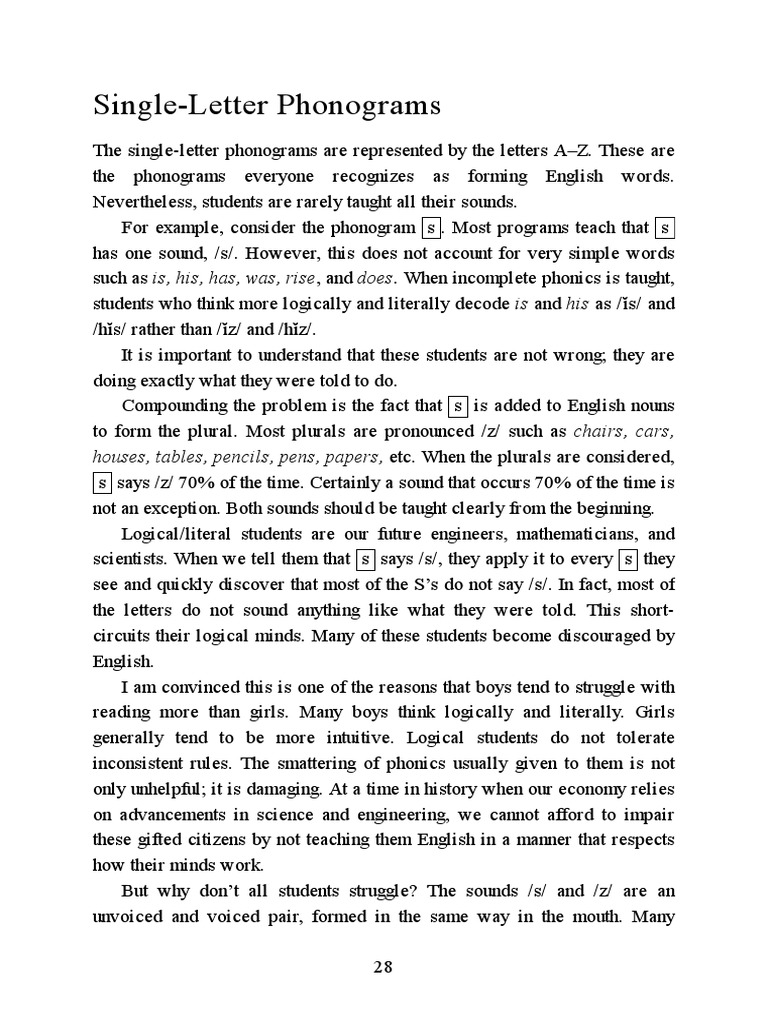 Single Letter Phonograms | PDF | English Language | Phonics