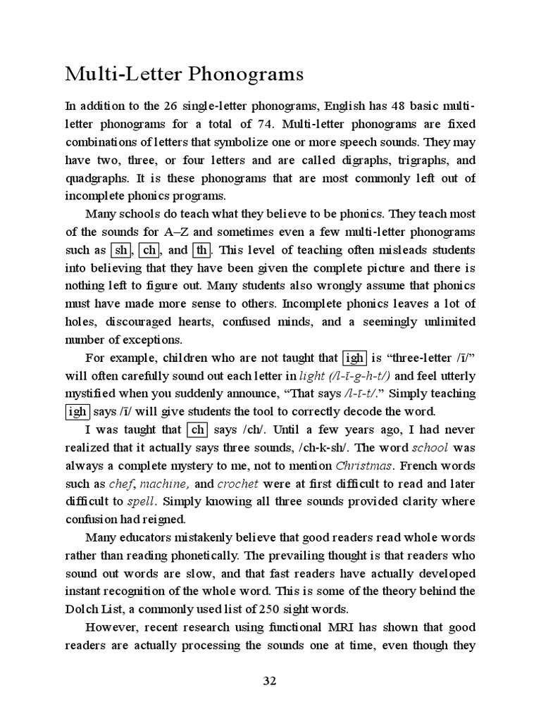 Multi Letter Phonograms | PDF | Phonics | Learning Methods