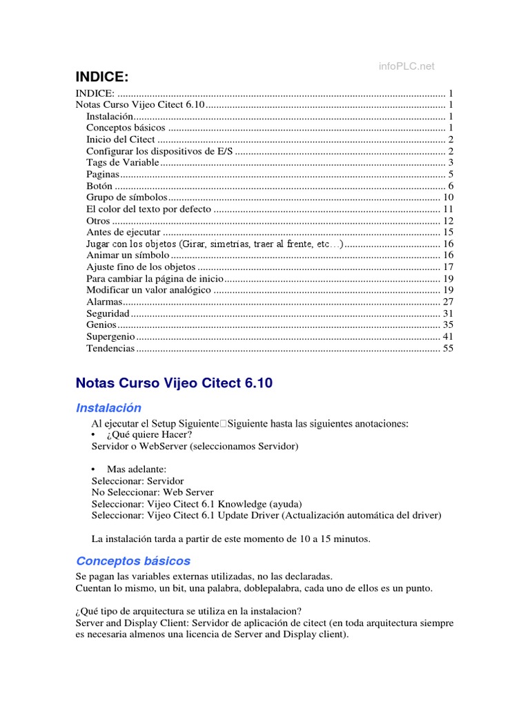 Curso Completo o SCADA Vijeo Citect 6,10 Schneider Electric | PDF | Servidor (Computación) | Scada