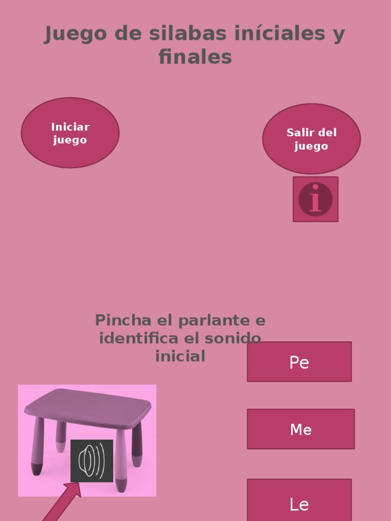 Juego de sílabas iniciales y finales | PDF