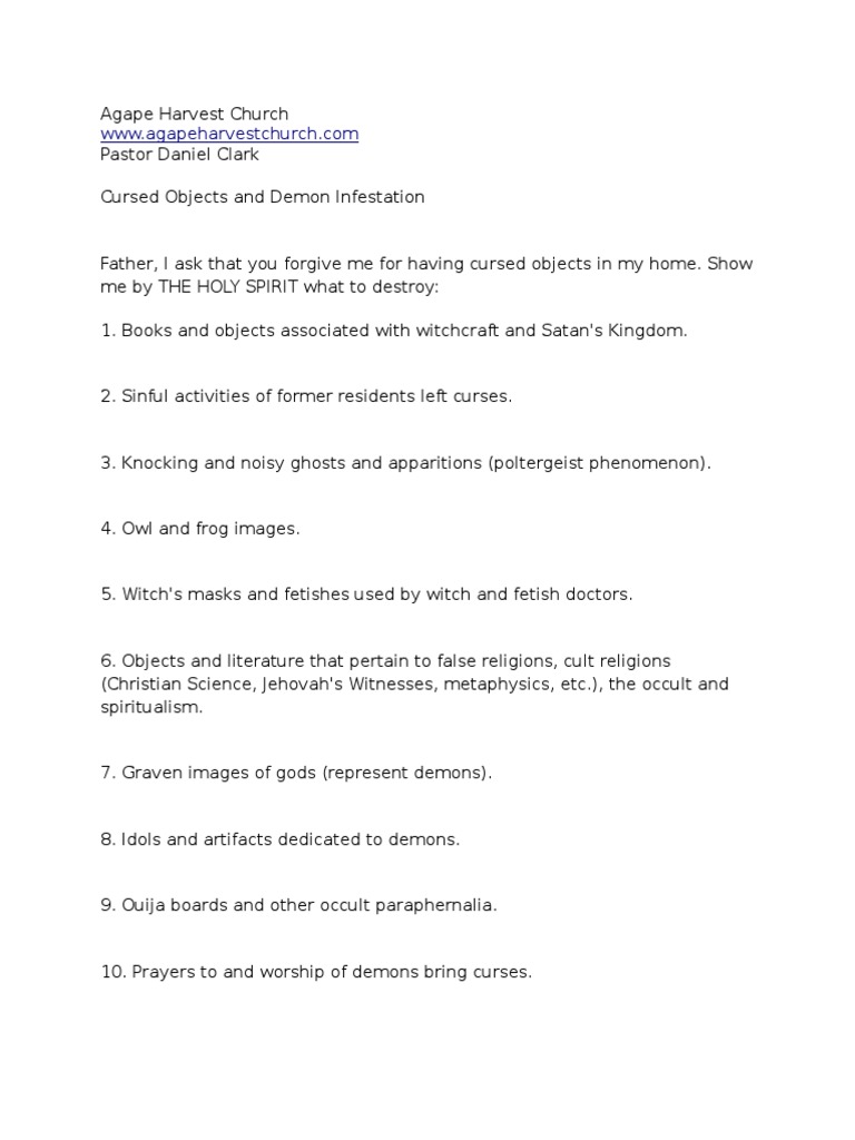 Cursed Objects and Demon Infestation | PDF | Sexually Transmitted ...