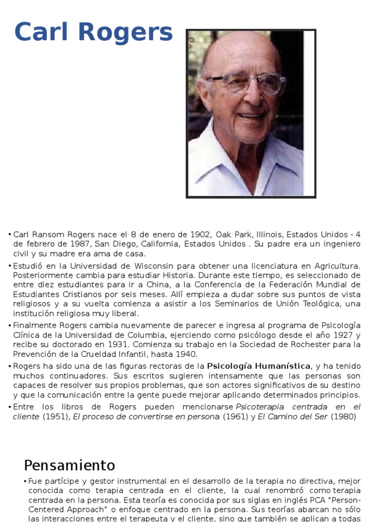 Carl Rogers Biografia | Conceptos psicologicos | Sicología y ciencia ...