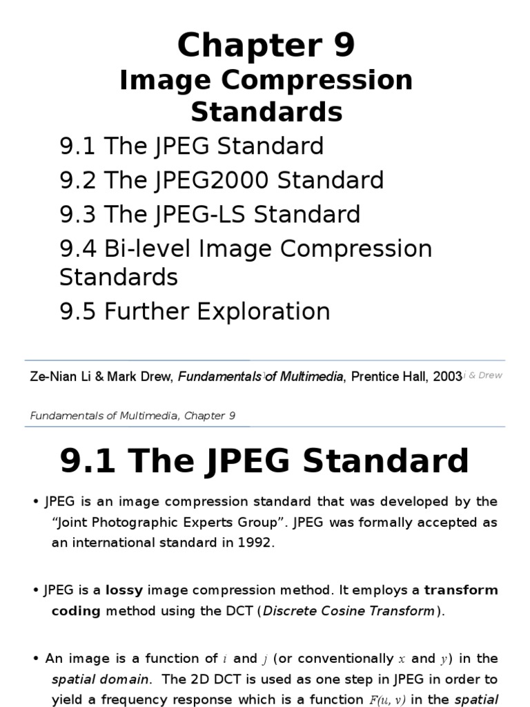Chapter 9 - Image Compression Standards | PDF | Data Compression | Signal Processing