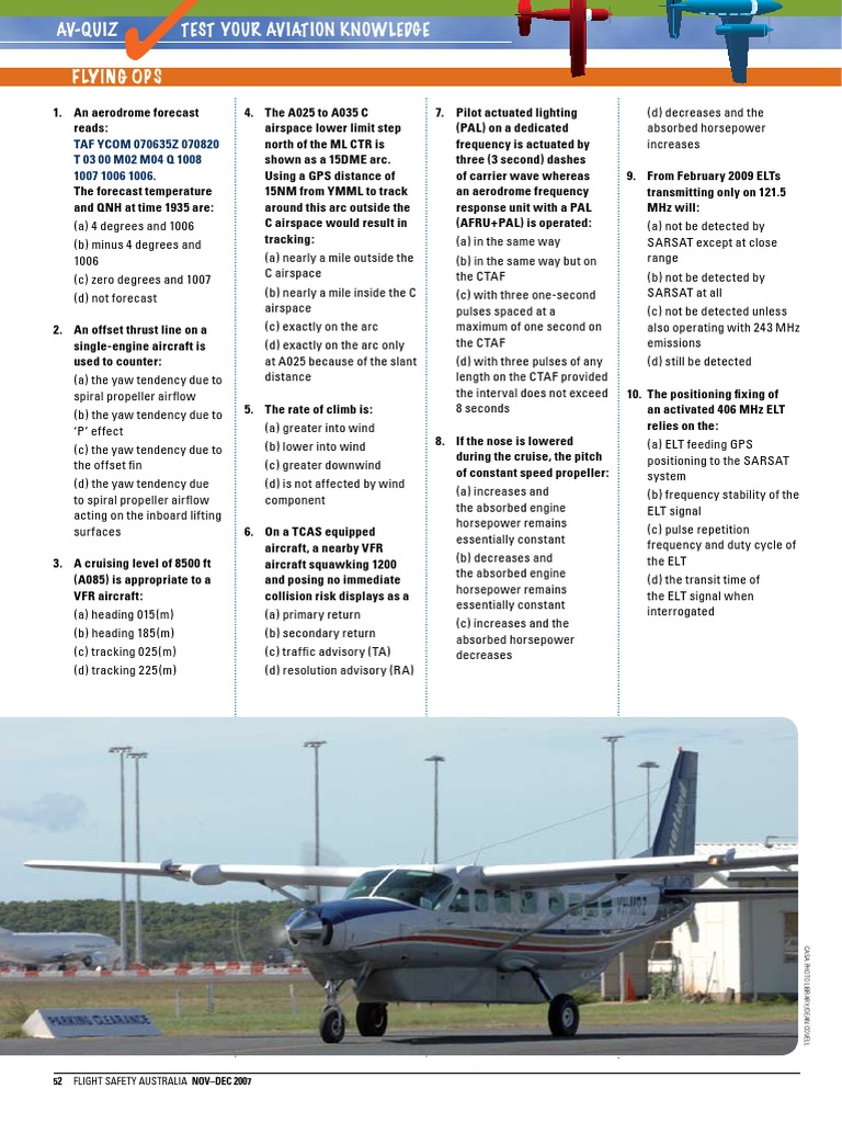 Testing Aviation Knowledge: An Assessment of Skills Related to Flying ...