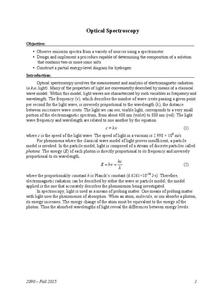 E7 OpSpec | PDF | Emission Spectrum | Spectroscopy