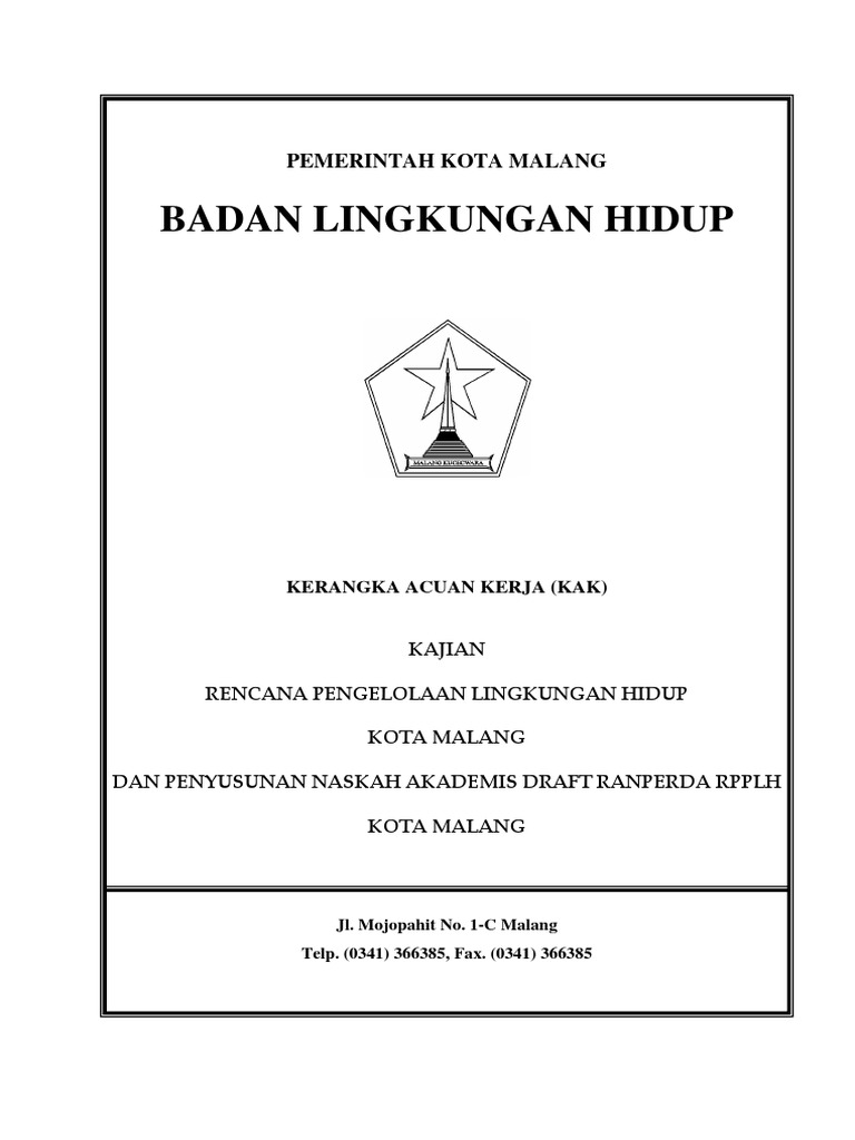 Kak RPPLH & Draft Ranperda | PDF