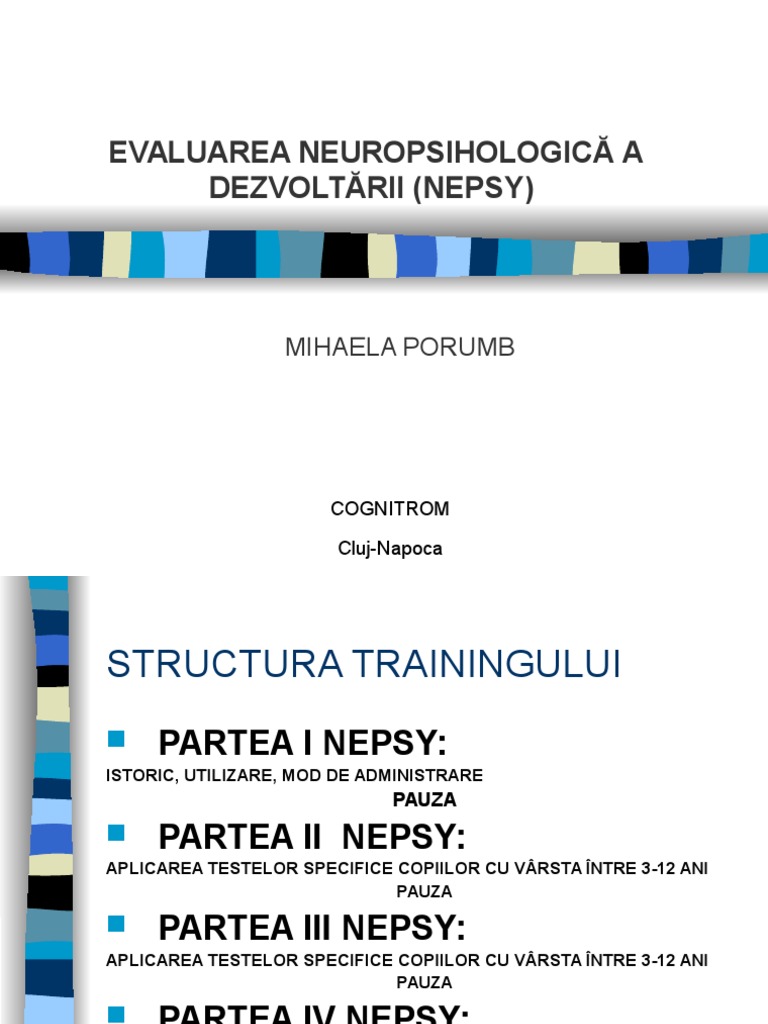 Training NEPSY - INTRODUCERE - v2 | PDF