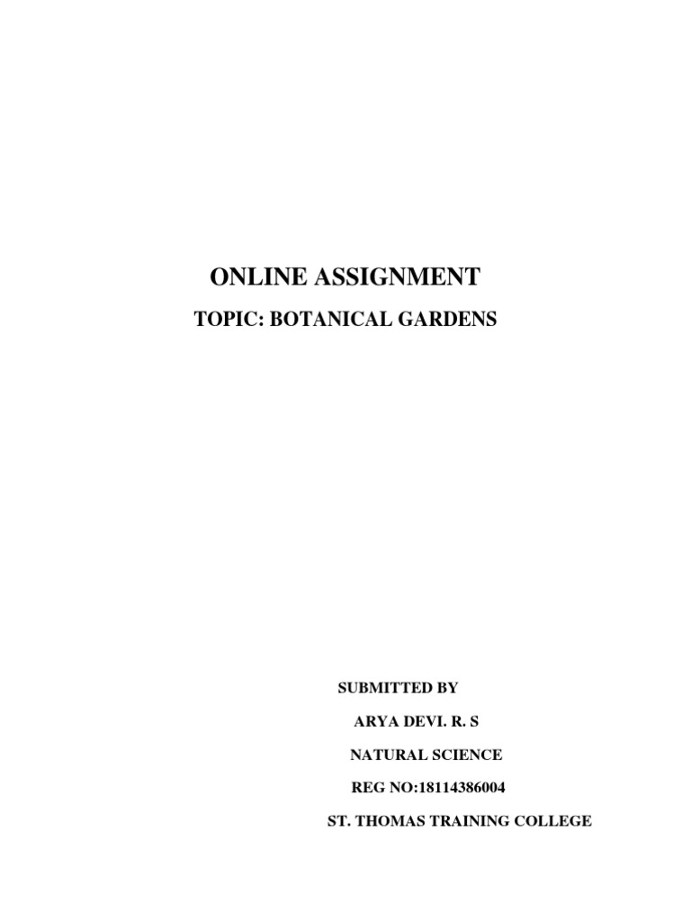Online Assignment-Botanical Gardens | PDF | Botany | Horticulture And ...