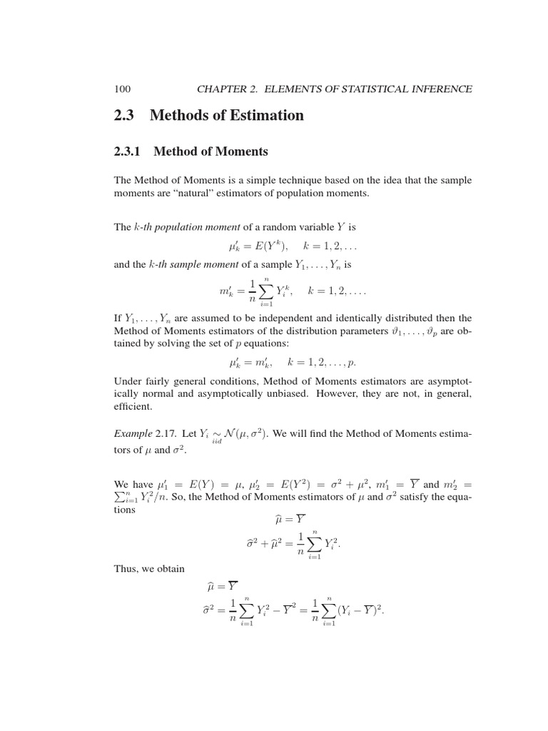 Method of Moments | PDF | Estimator | Least Squares