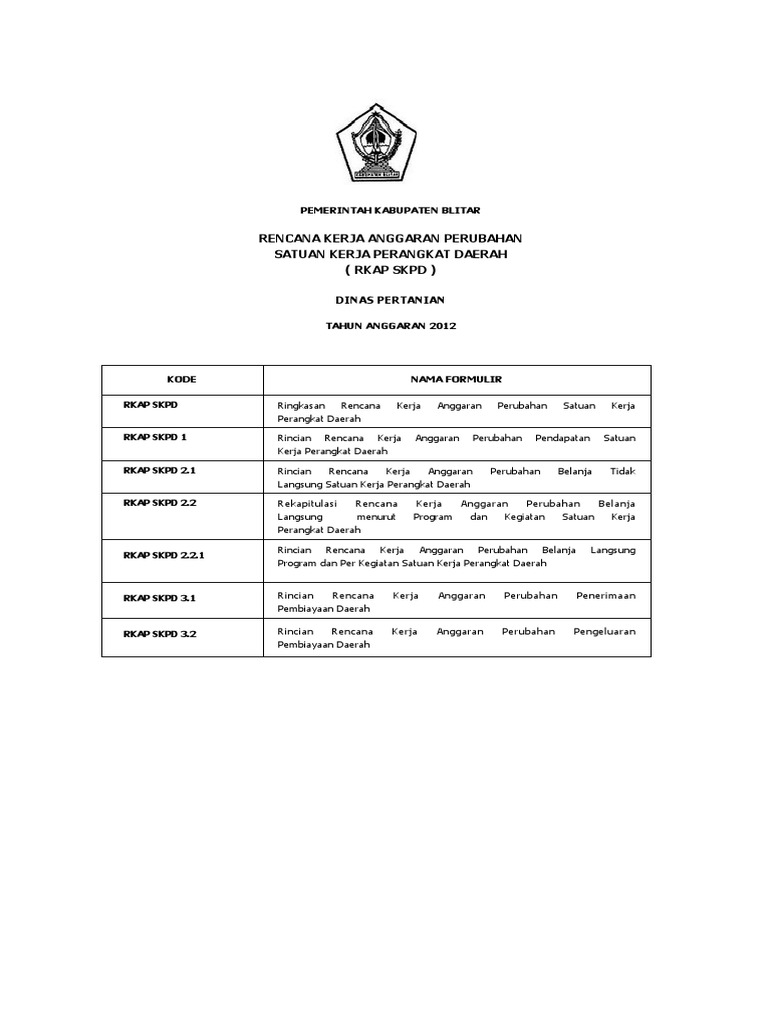 Contoh RKA Dinas Pertanian | PDF