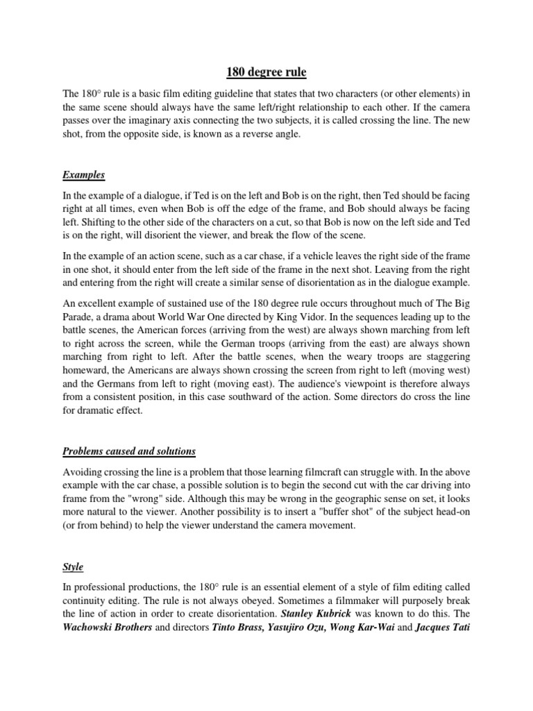 Understanding the 180° Rule in Film | PDF | Imaging | Atomic