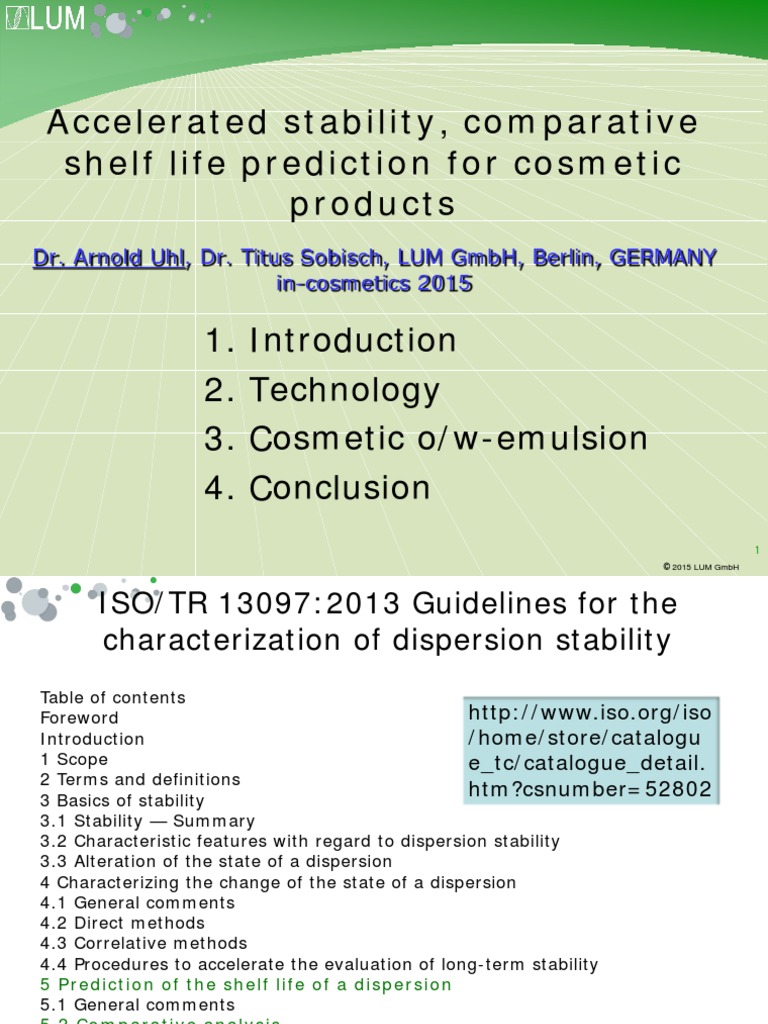 Stability of The Cosmetics | PDF | Emulsion | Viscosity