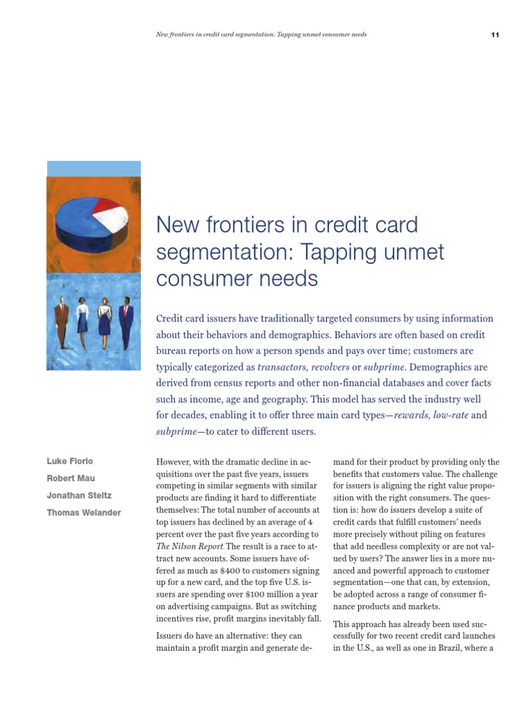 MoP19 - New Frontiers in Credit Card Segmentation | PDF | Career ...