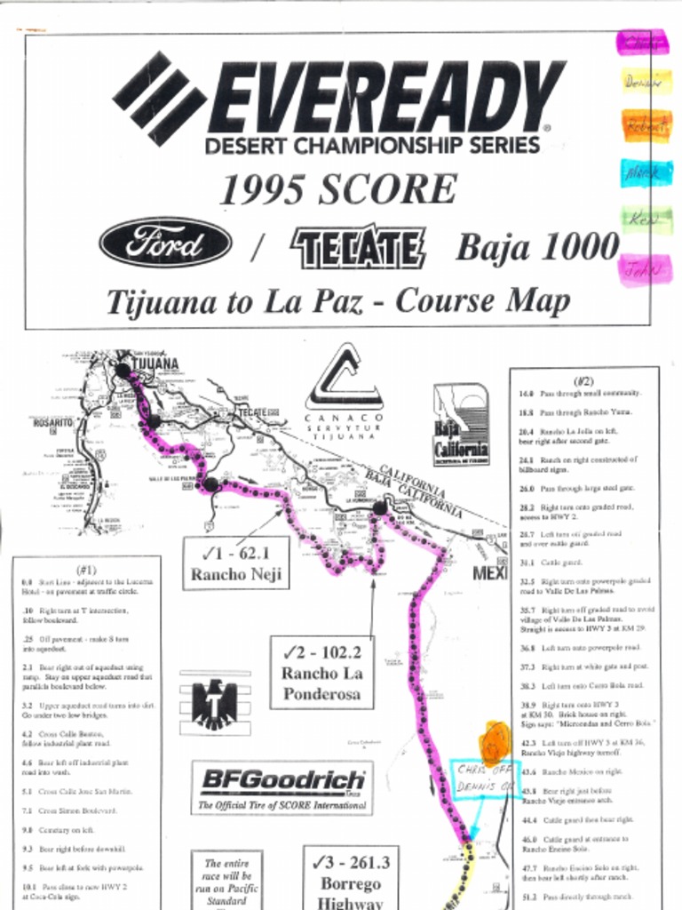 1995 Baja 1000 Map PDF | PDF