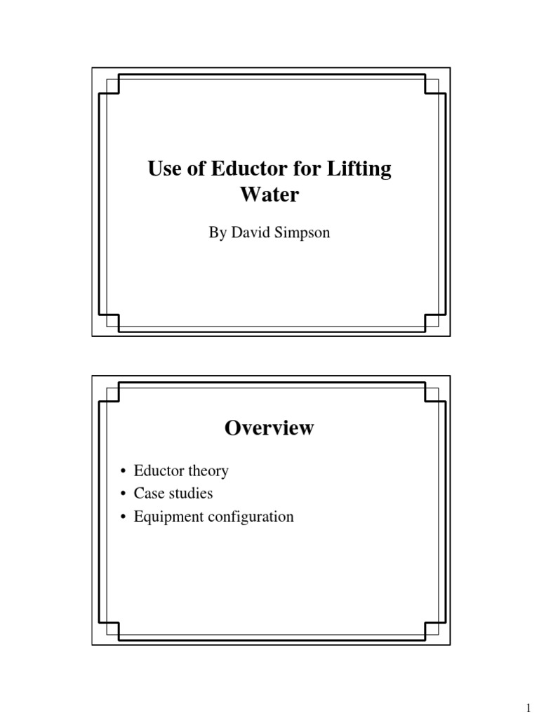 Eductor Working Principle Explained | PDF | Phases Of Matter | Pressure