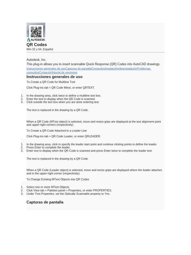 Creating and Inserting Scannable QR Codes in AutoCAD Drawings | PDF ...