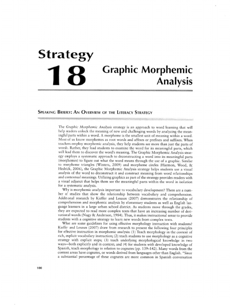Graphic Morphemic Analysis | PDF