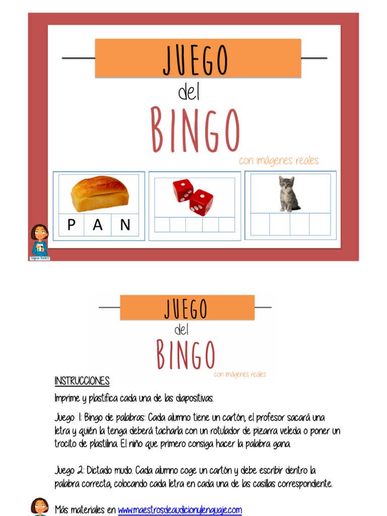 Juego Del Bingo | PDF | Juegos y actividades | Artes del Lenguaje y ...