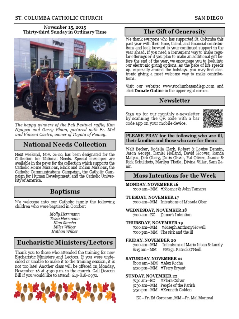 National Needs Collection: The Gift of Generosity | PDF | Eucharist ...