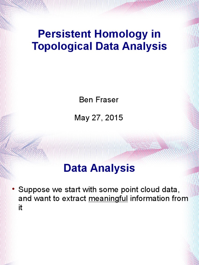Topological Data Analysis Presentation | PDF | Principal Component ...
