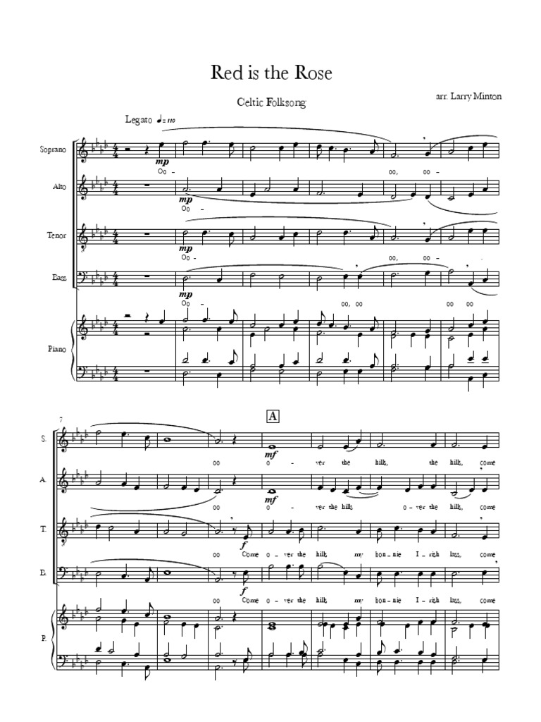 Red Is The Rose - Choral | PDF | Vocal Music | Human Throat