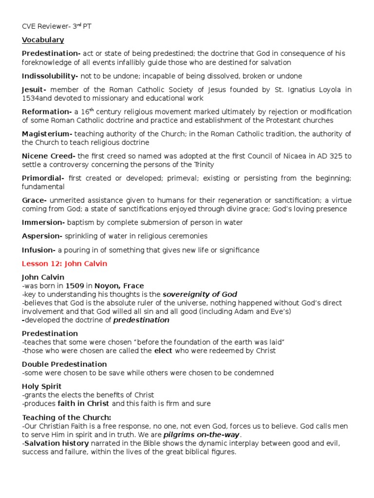 Christian Values Education Reviewer | PDF | Catholic Church | Eucharist