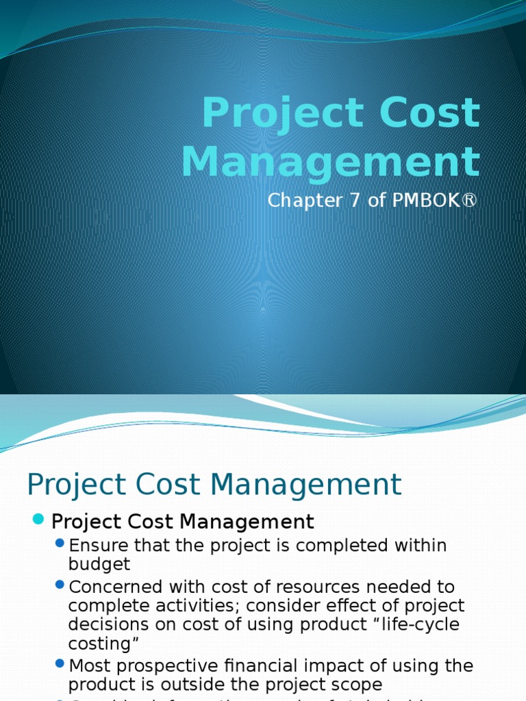 Project Cost Management: Chapter 7 of PMBOK® | PDF | Internal Rate Of Return | Net Present Value