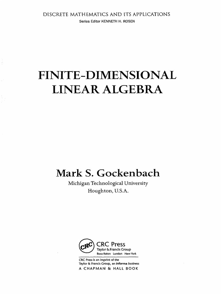 Finite-Dimensional Linear Algebra: Mark S | PDF | Matrix (Mathematics ...