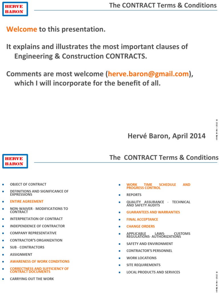 Contracts Terms and Conditions | PDF | Indemnity | Contractual Term
