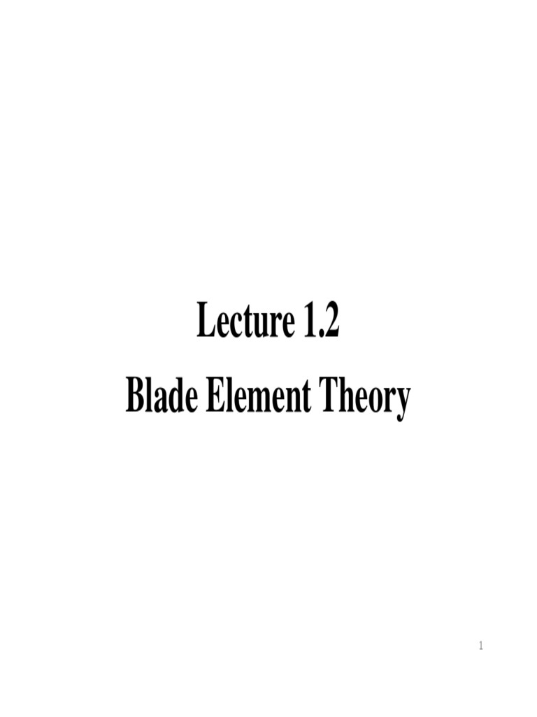 Blade Element Theory | PDF | Turbomachinery | Physical Quantities