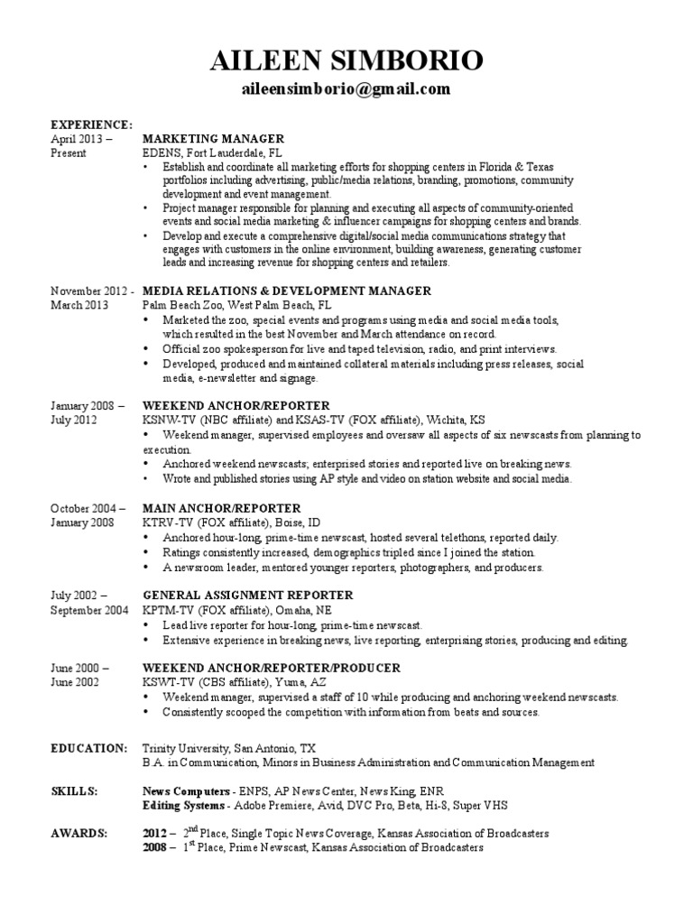 Marketing & Media Relations Pro | PDF | News Broadcasting | Fox ...