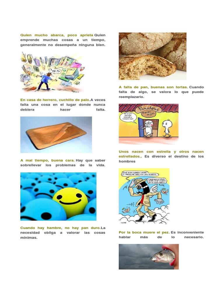 Refranes Ilustrados y Significados | PDF
