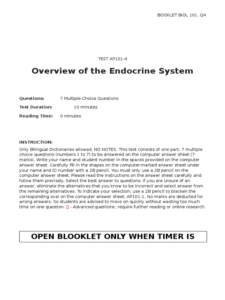 Endocrine System Test Overview | PDF | Kidney | Angiotensin