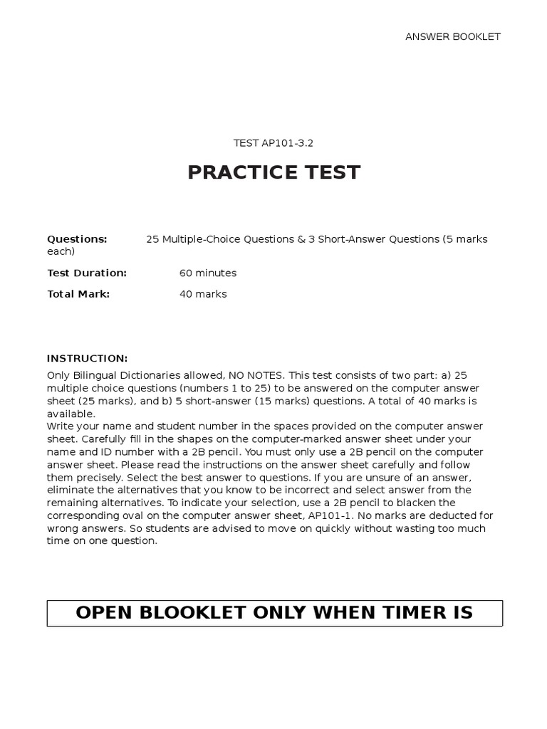 OSCA Test AP101 Practice Booklet | PDF | Digestion | Pancreas