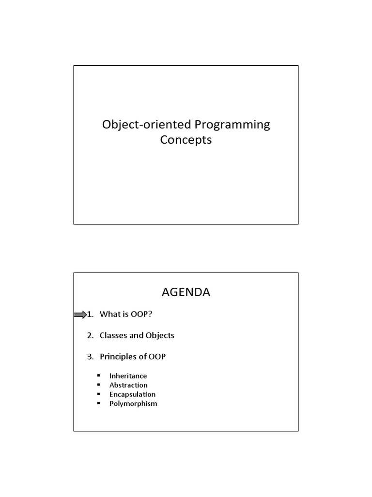 Object Oriented Programming Concepts 1 What Is Oop 2 Classes And 0933
