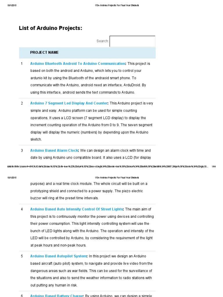 170+ Arduino Projects For Final Year Students | PDF | Arduino ...