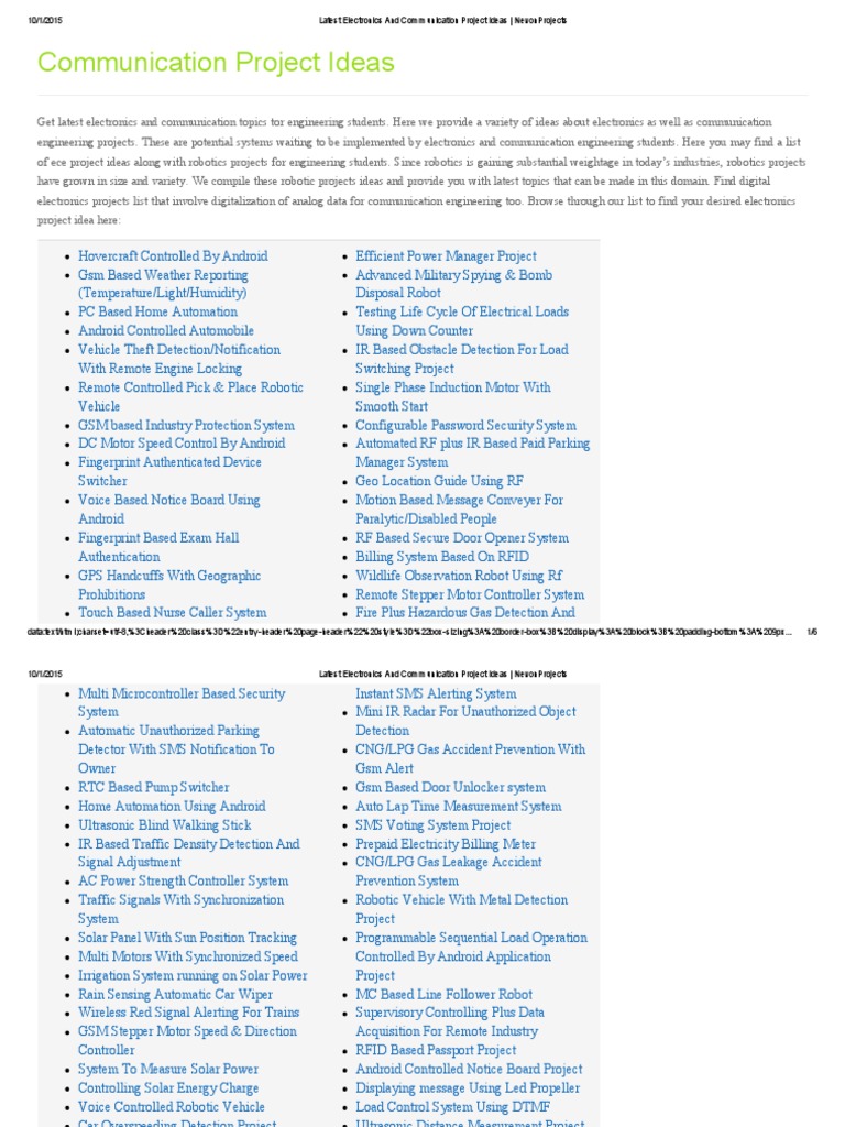 Latest Electronics and Communication Project Ideas - NevonProjects ...