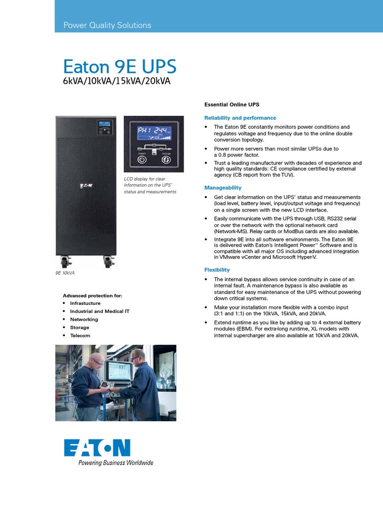 Eaton 9E (6-20kVA UPS) Manual | PDF | Mains Electricity | Usb