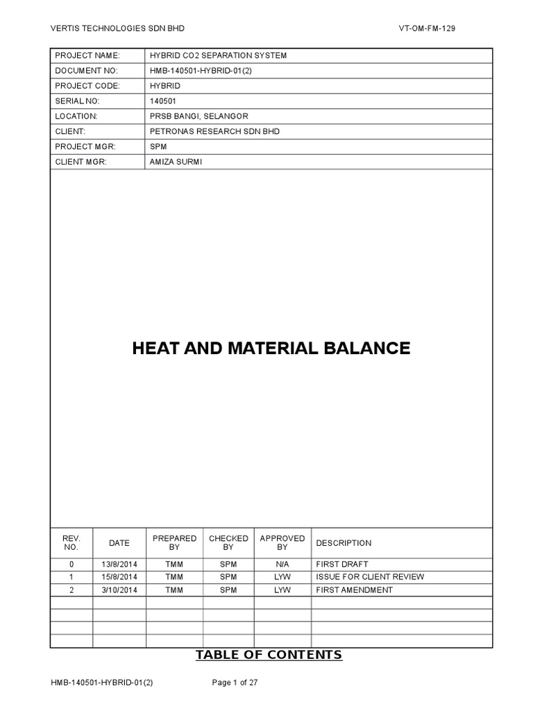 Heat and Material Balance | PDF | Distillation | Enthalpy