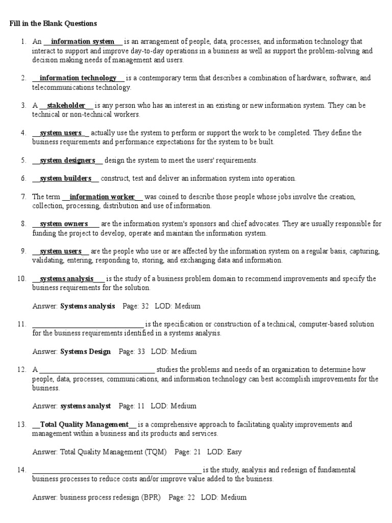 Fill-in-the-Blank IT Questions Guide | PDF | Software Development ...