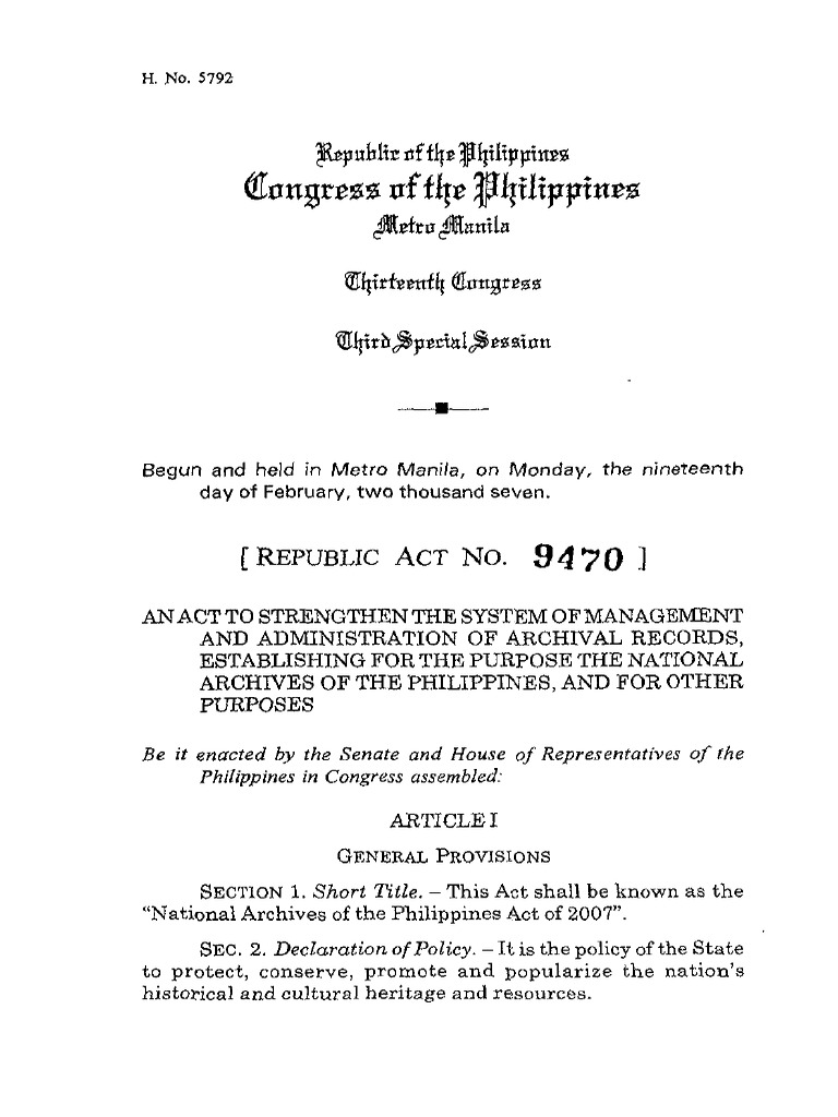 Republic Act: The of Two | Download Free PDF | Records Management ...