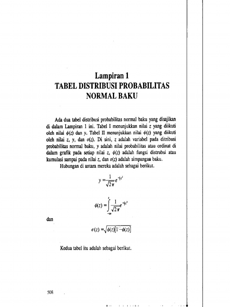 Tabel Distribusi Normal | PDF